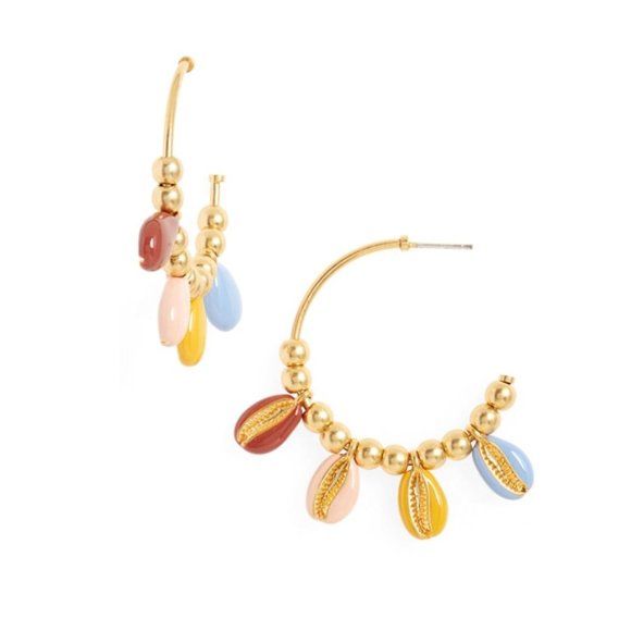 Madewell | Jewelry | Madewell Enameled Cowrie Shell Hoop Earrings ...